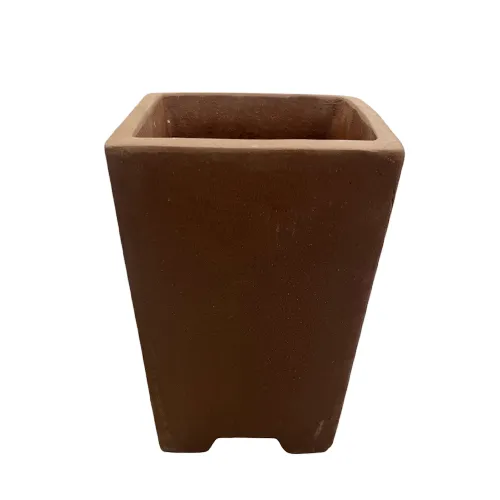 Unglazed Square Tall Pot 14cm - Miyagi Bonsai